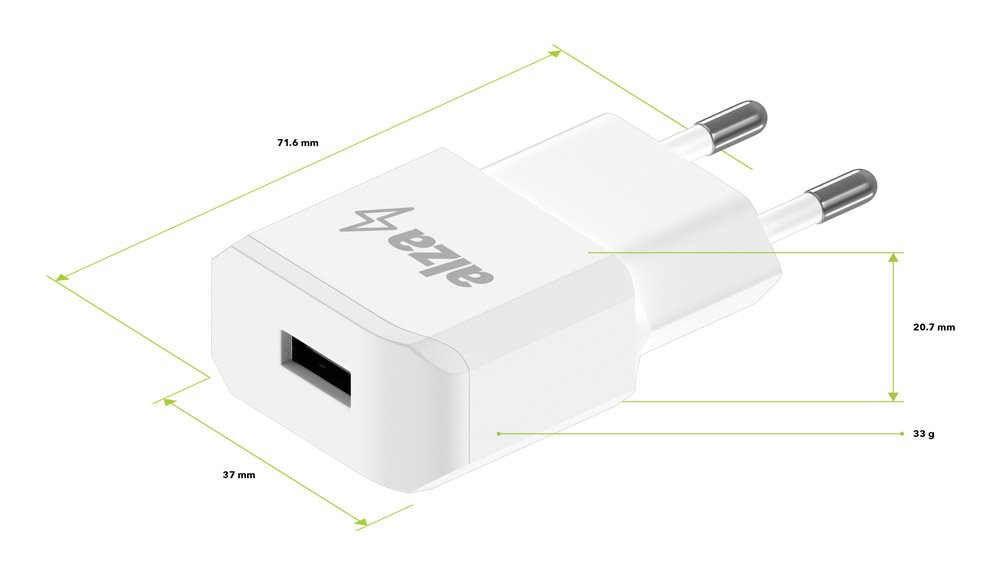 AlzaPower Smart Charger 2.1A biela - Nabíjačka do siete | Alza.sk