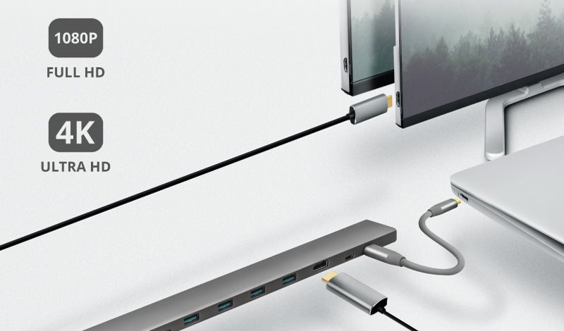 TRUST Dalyx Aluminium 10-in-1 USB-C Multi-port Dock - Replikátor portov ...