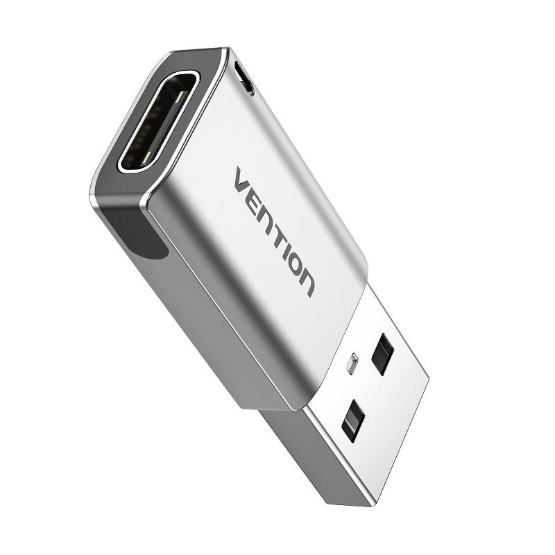 Vention USB 3.0 (M) to USB-C (F) Adaptér Gray Aluminum Alloy Type ...