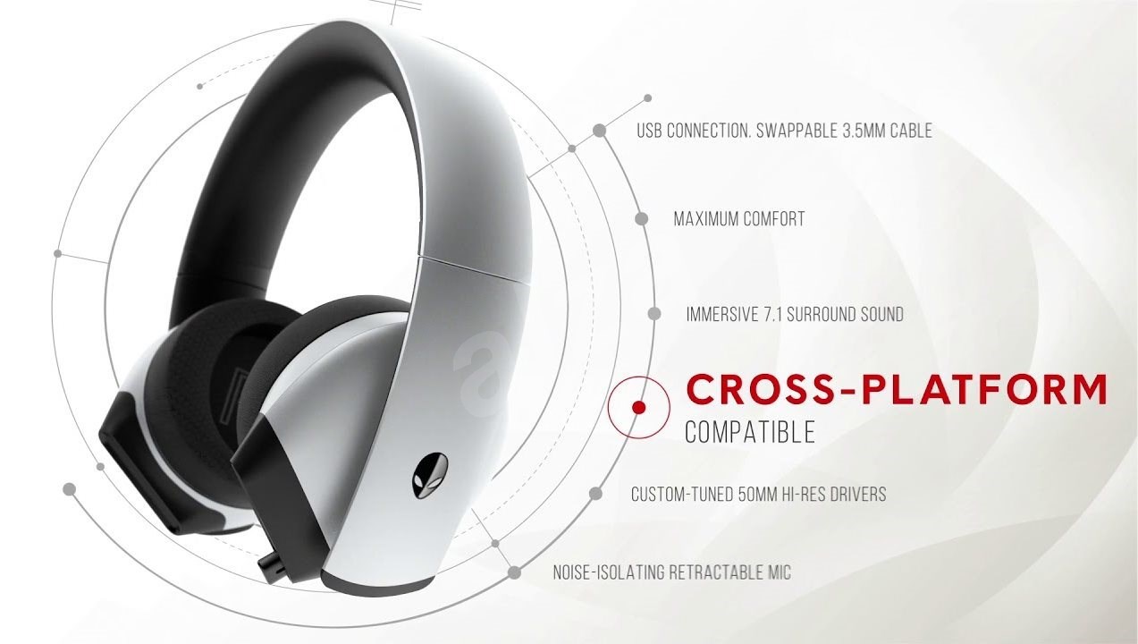 Dell Alienware 7.1. Headset AW510H Lunar Light - Herné slúchadlá | Alza.sk
