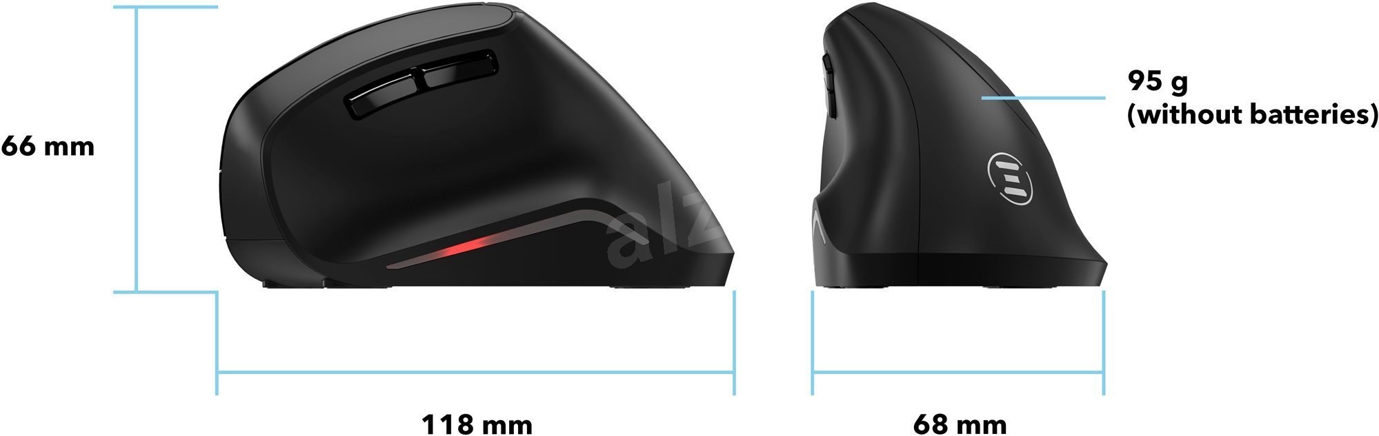 Eternico Wireless 2,4 GHz Vertical Mouse MV300 čierna - Myš | Alza.sk