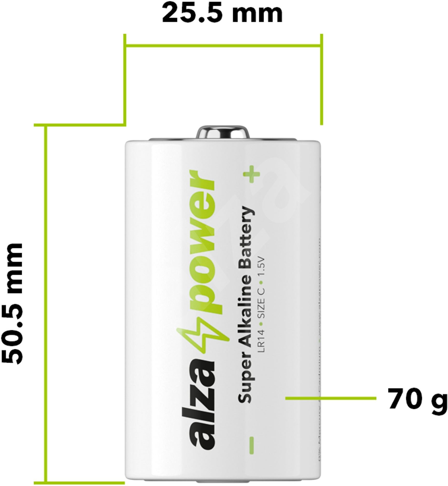 AlzaPower Super Alkaline LR14 (C) 4 ks v eko-boxe - Jednorazová batéria ...