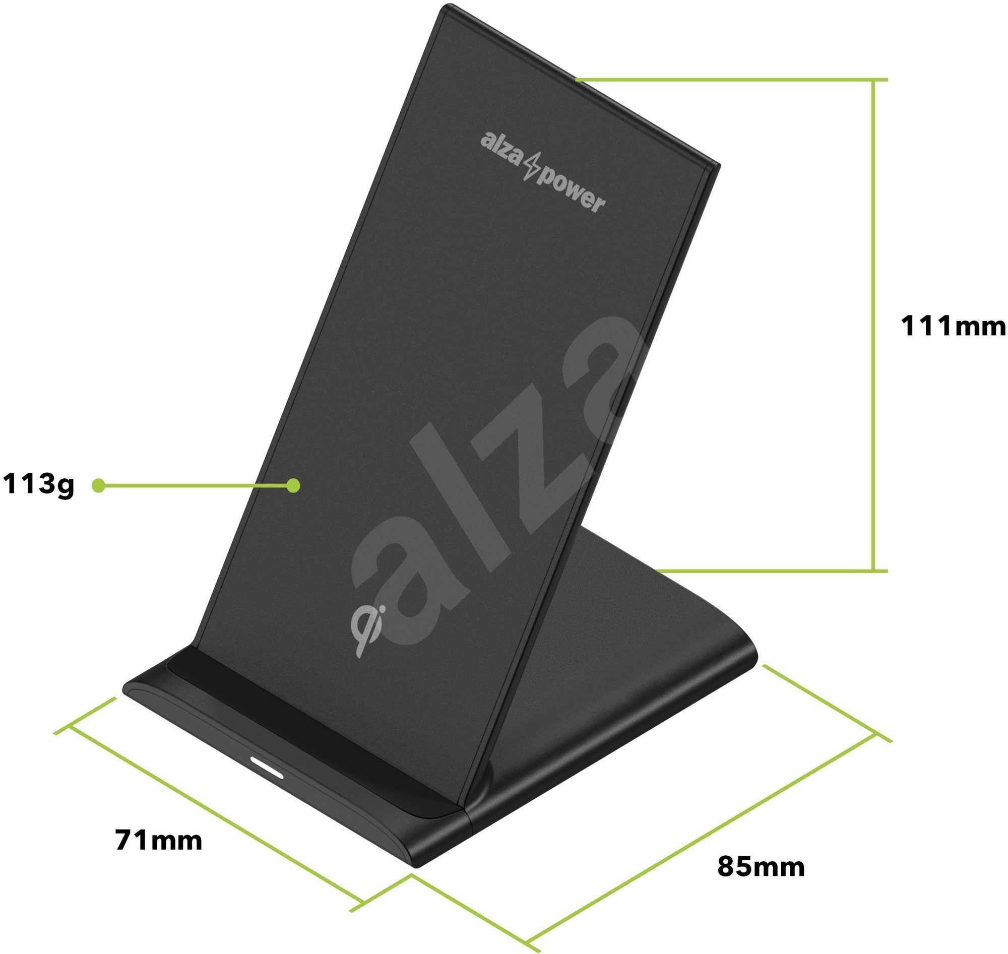 AlzaPower WF220 Wireless Fast Charger čierna - Bezdrôtová nabíjačka ...