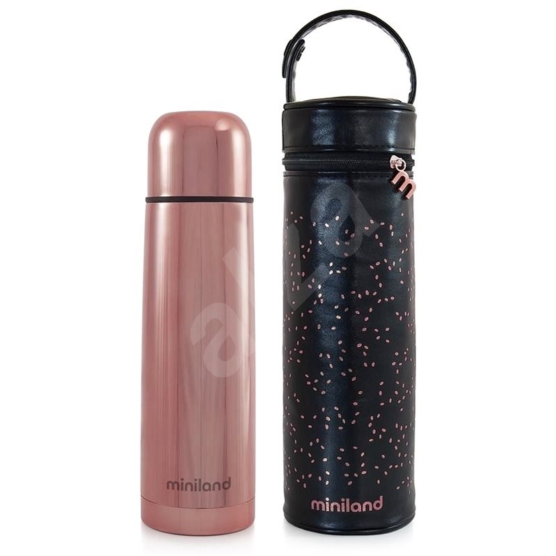 MINILAND Sada termosky a termoobalu DeLuxe ružová - Detská termoska ...