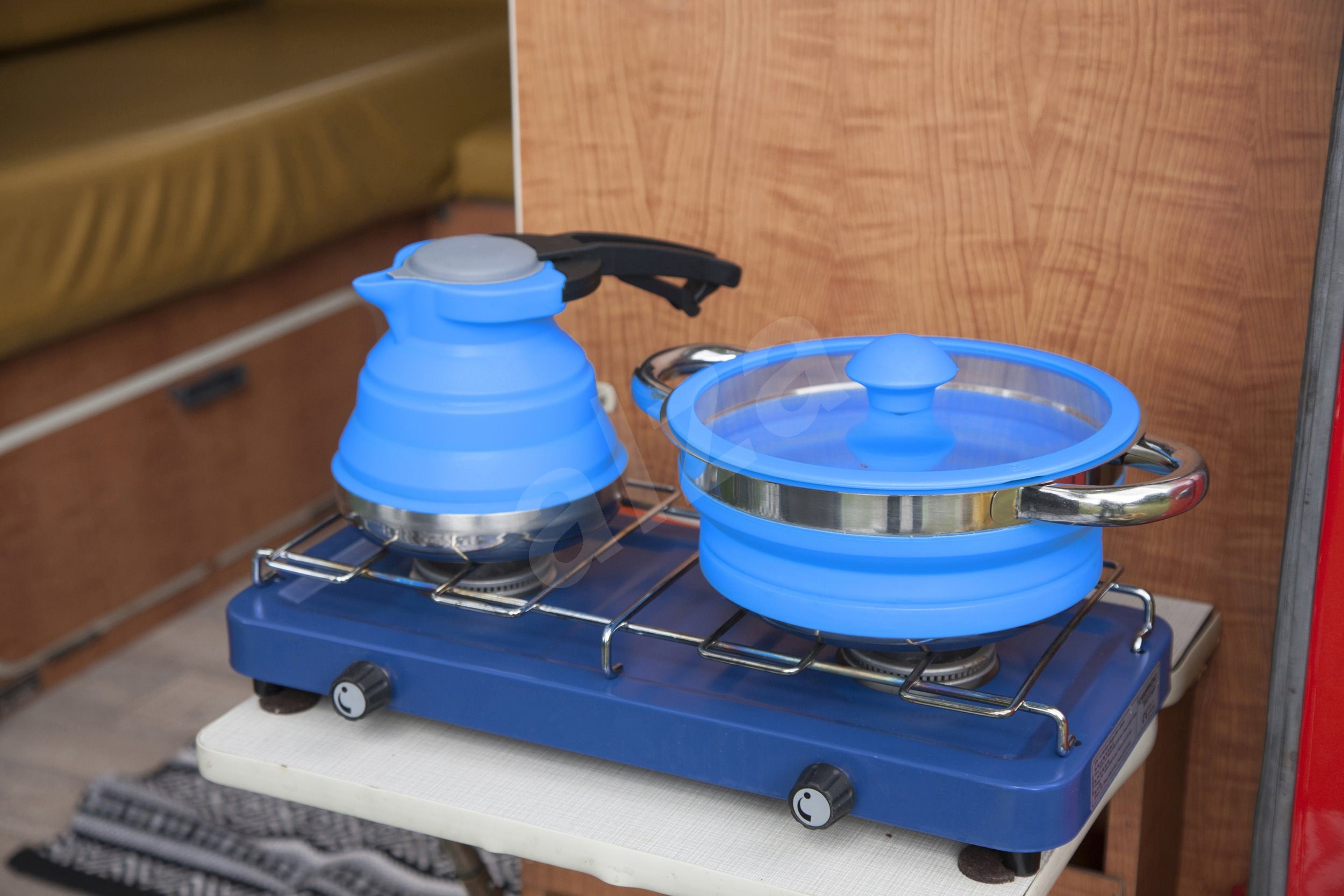 Bo-Camp Silicone Foldable Pan with lid Blue - Hrniec | Alza.sk