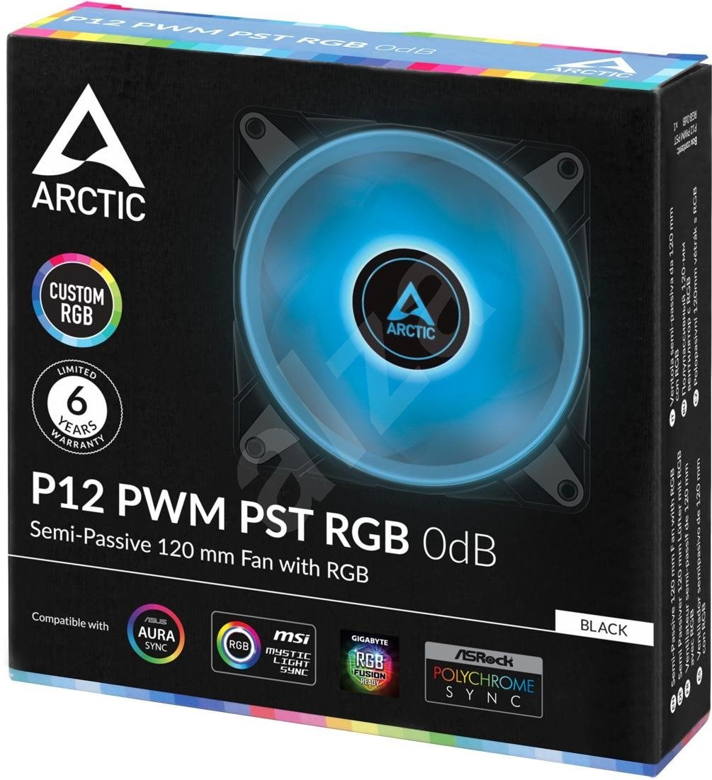 ARCTIC P12 PWM PST RGB 0 dB Black - Ventilátor do PC | Alza.sk
