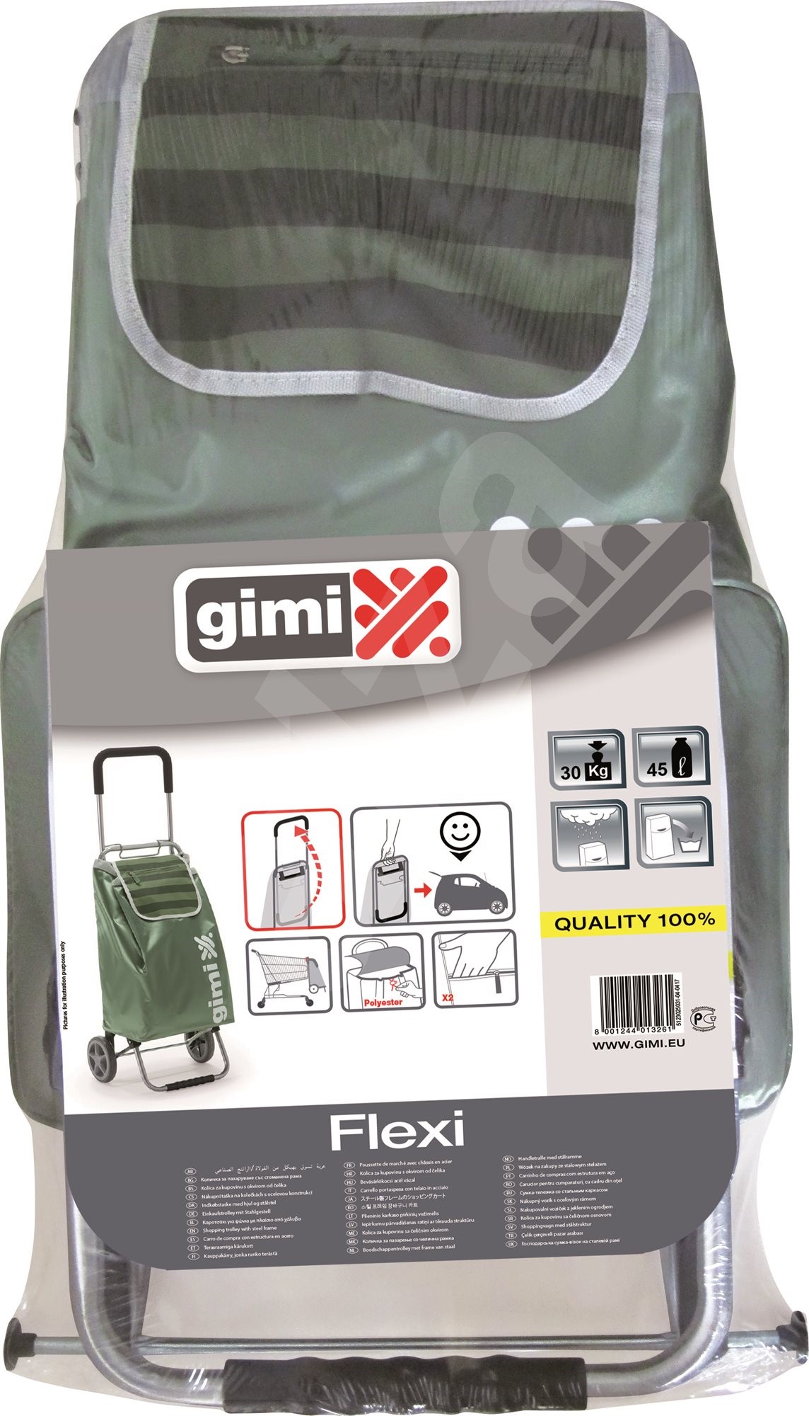 GIMI Flexi, zelený, nákupný vozík 45 l - Taška na kolieskach | Alza.sk