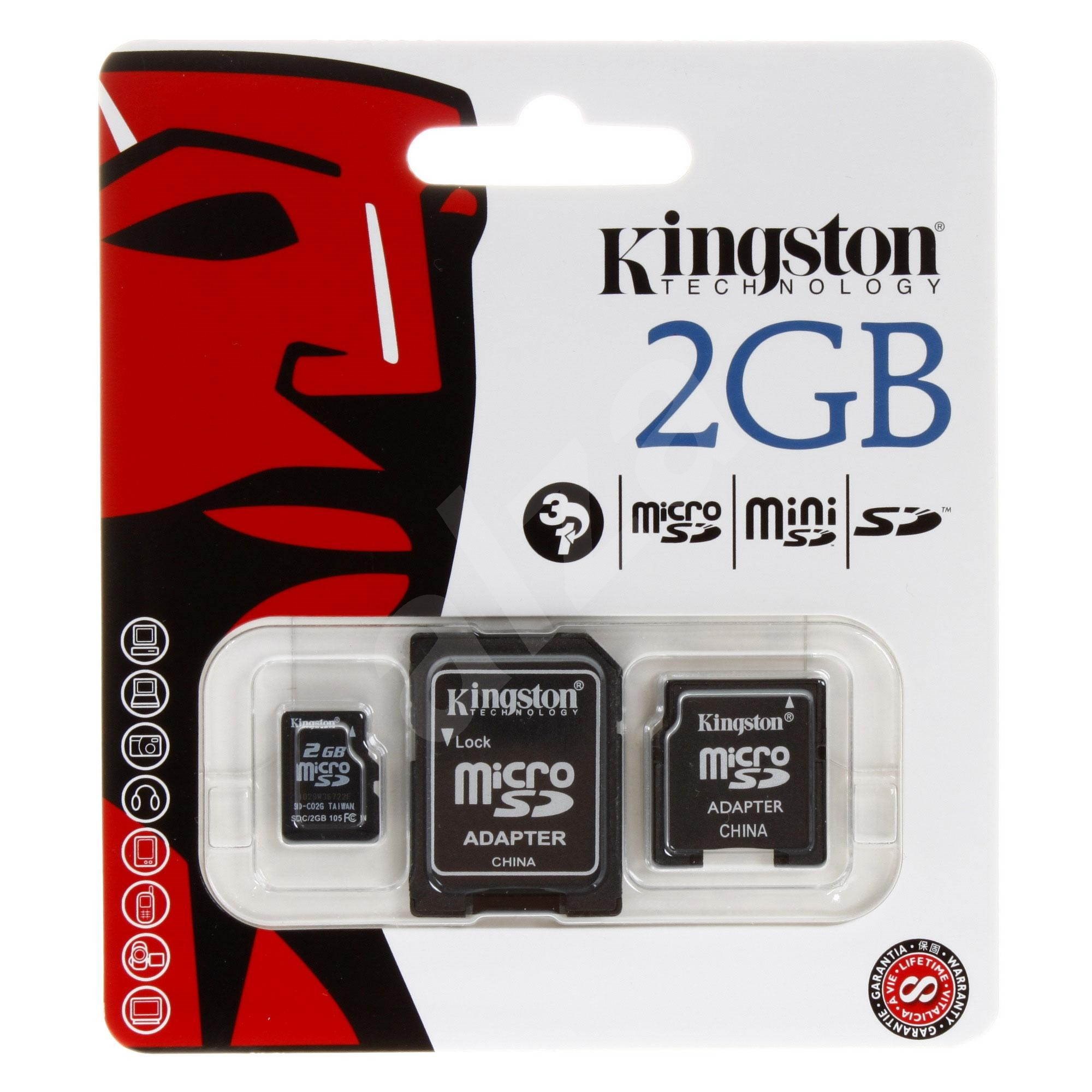 Kingston Micro SD 2GB + SD/Mini SD adaptér - Paměťová karta | Alza.sk