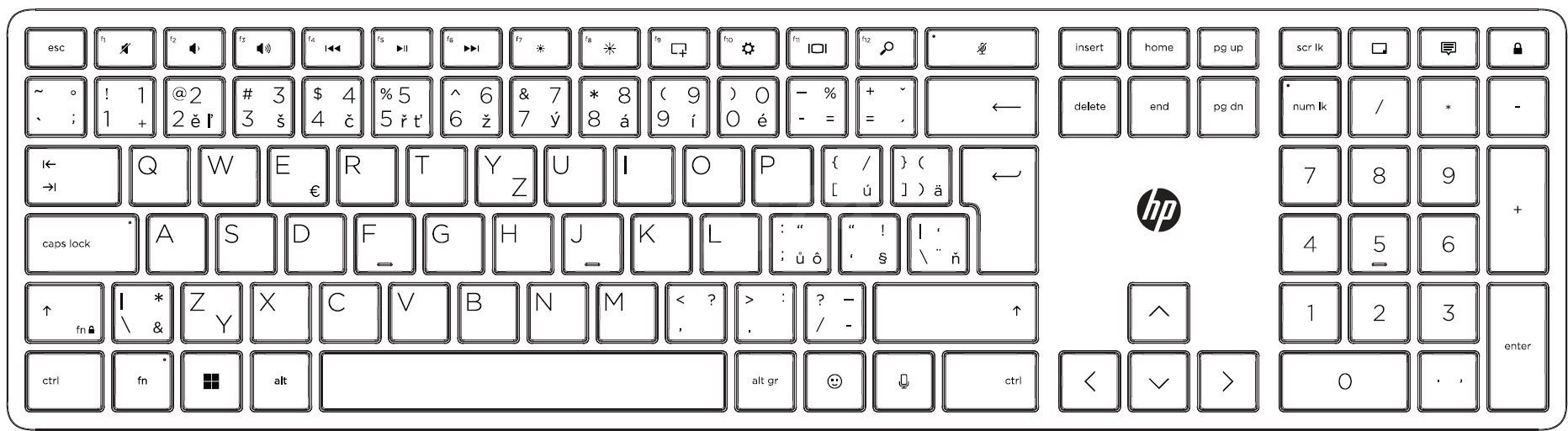 HP 975 Dual-Mode Wireless Keyboard – CZ - Klávesnica | Alza.sk