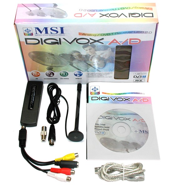 MSI DigiVOX A/D - analogový TV / digitální DVB-T tuner, externí USB2.0 ...