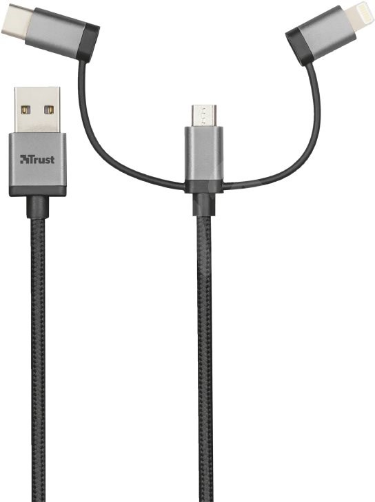 Trust 3-in-1 micro-USB USB-C Lightning cable 480 Mbps 1 m - Dátový ...