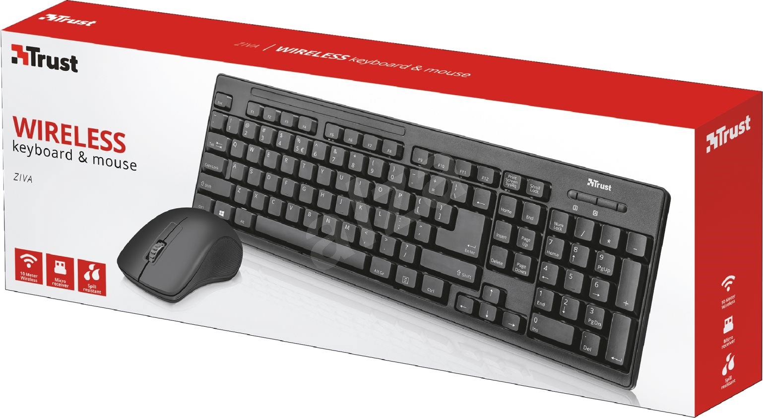 Trust Trust Ziva wireless keyboard and mouse CZ/SK - Set klávesnice a ...