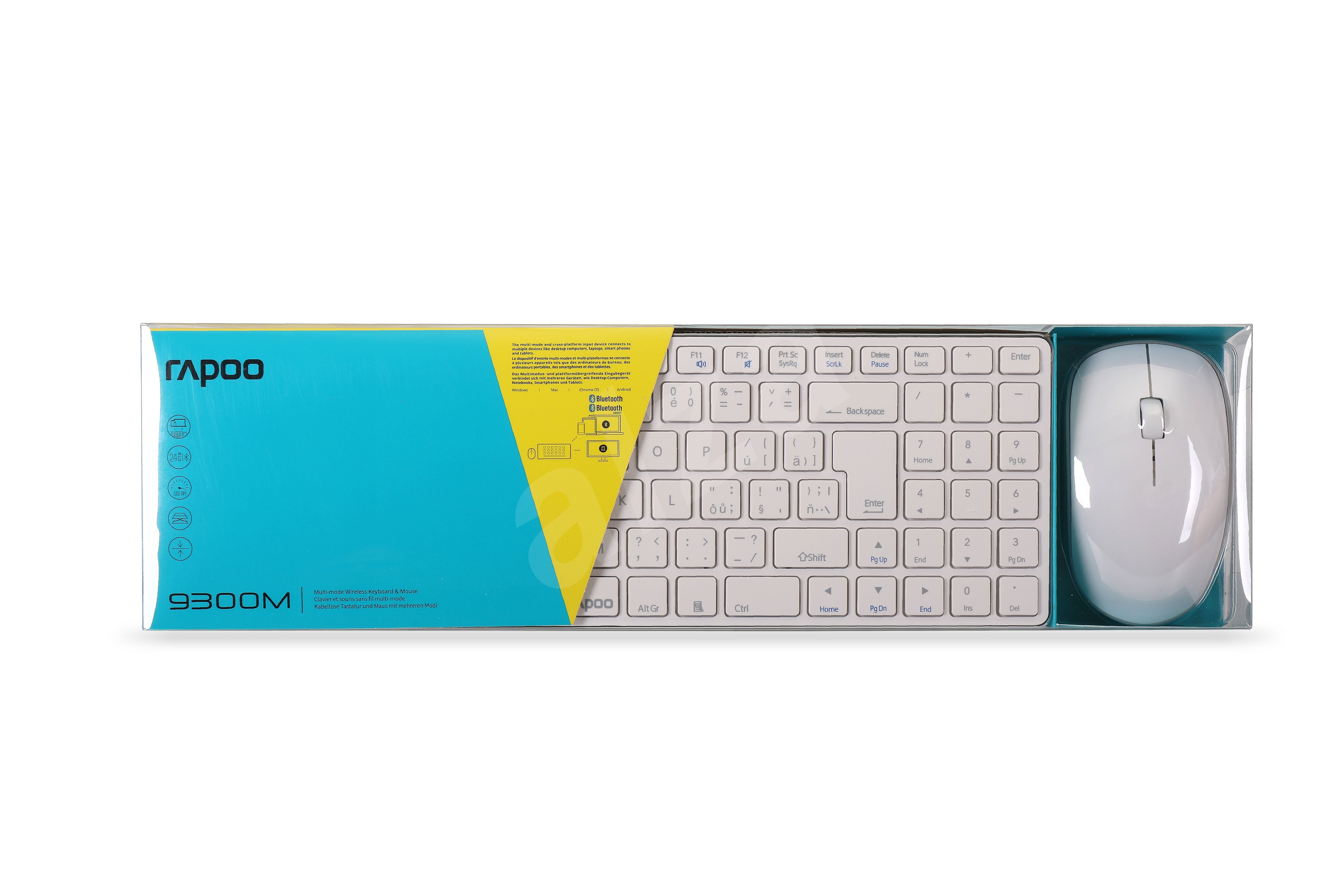 Rapoo 9300M Sada CZ/SK, biela - Set klávesnice a myši | Alza.sk