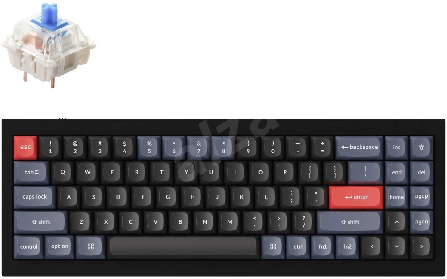 Keychron QMK Q7 70 % Gateron G Pro Hot-Swappable Blue Switch Mechanical, Black – US - Herná ...