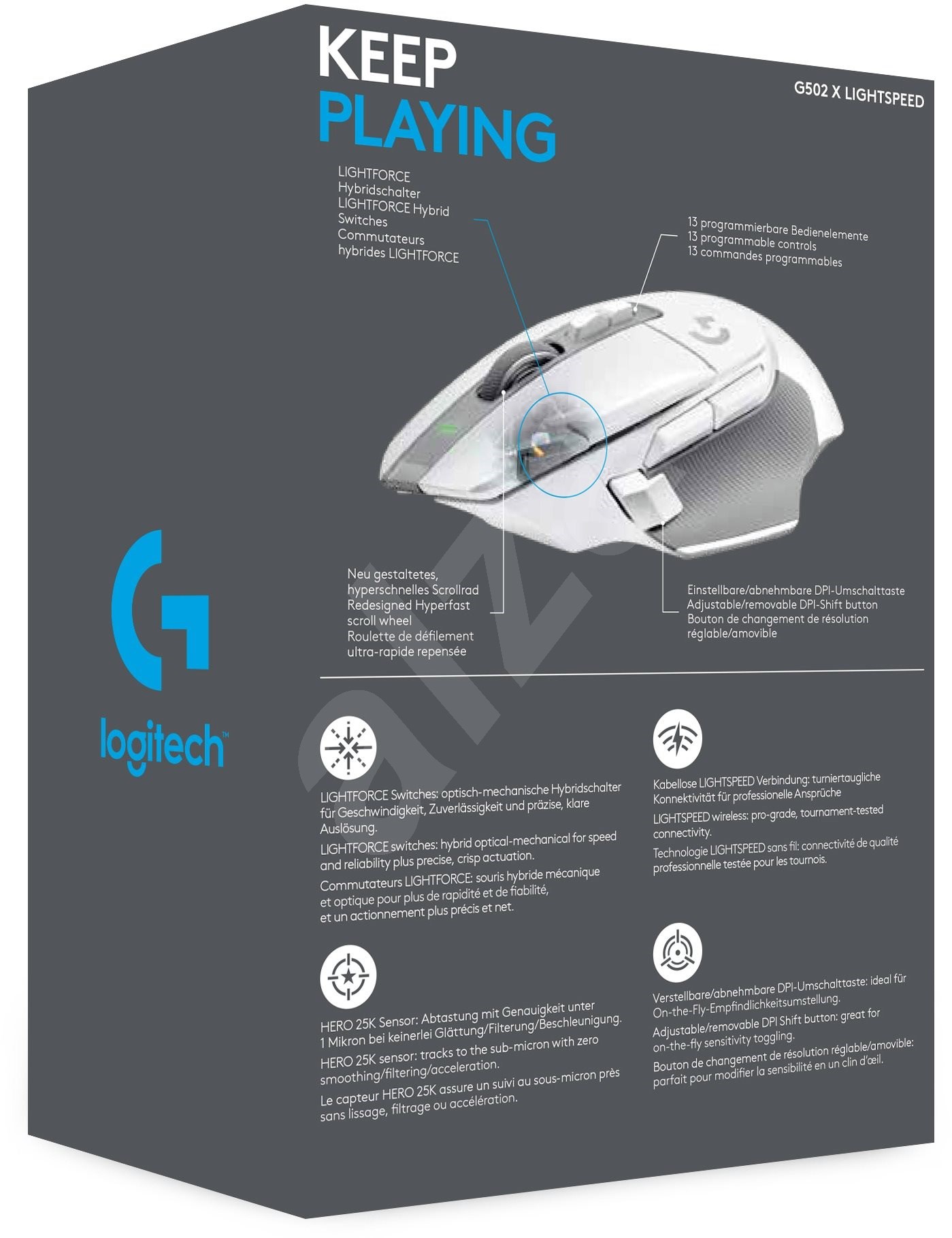 Logitech G502X Lightspeed White - Herná myš | Alza.sk