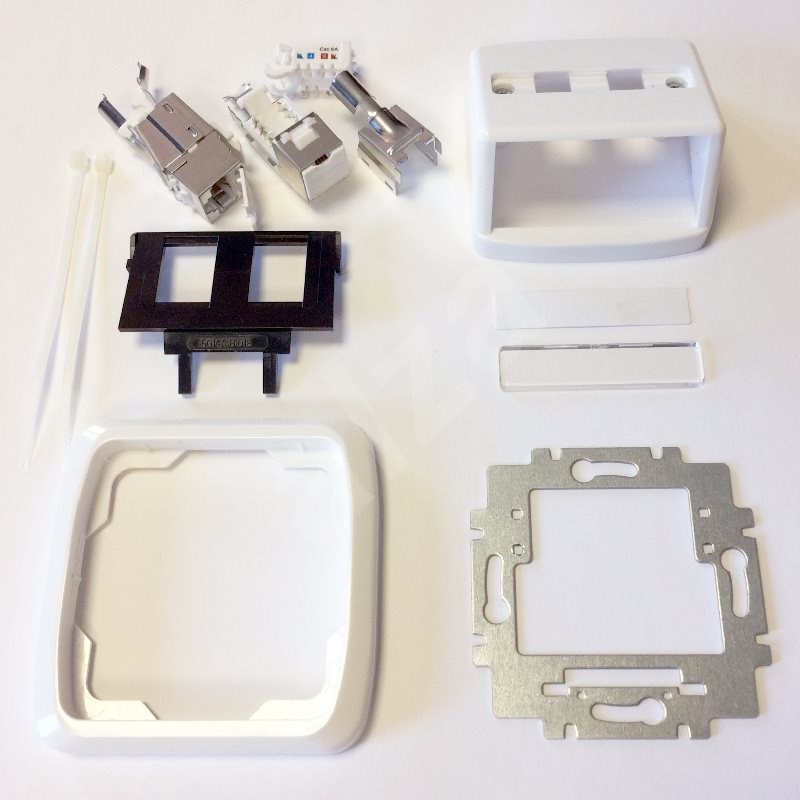 Datacom ABB Tango Dátová zásuvka STP CAT6A 2× RJ45 Skey biela - Zásuvka ...