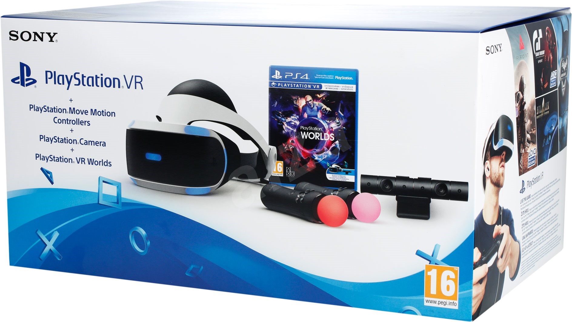 PlayStation VR pre PS4 + hra VR Worlds + PS4 kamera + PS MOVE Twin Pack ...