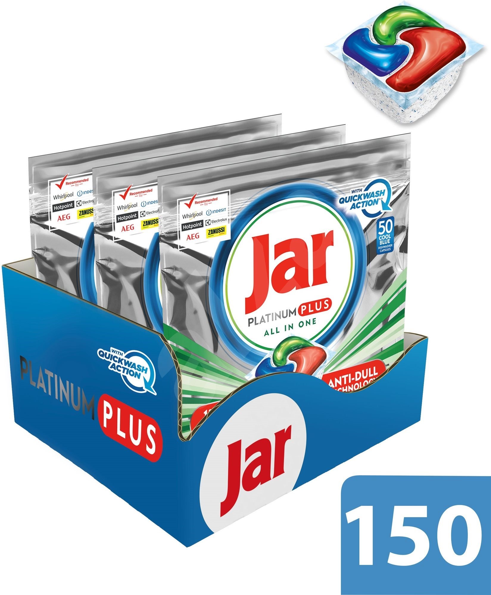 JAR Platinum Plus Quickwash Action 3× 50 ks - Tablety do umývačky | Alza.sk