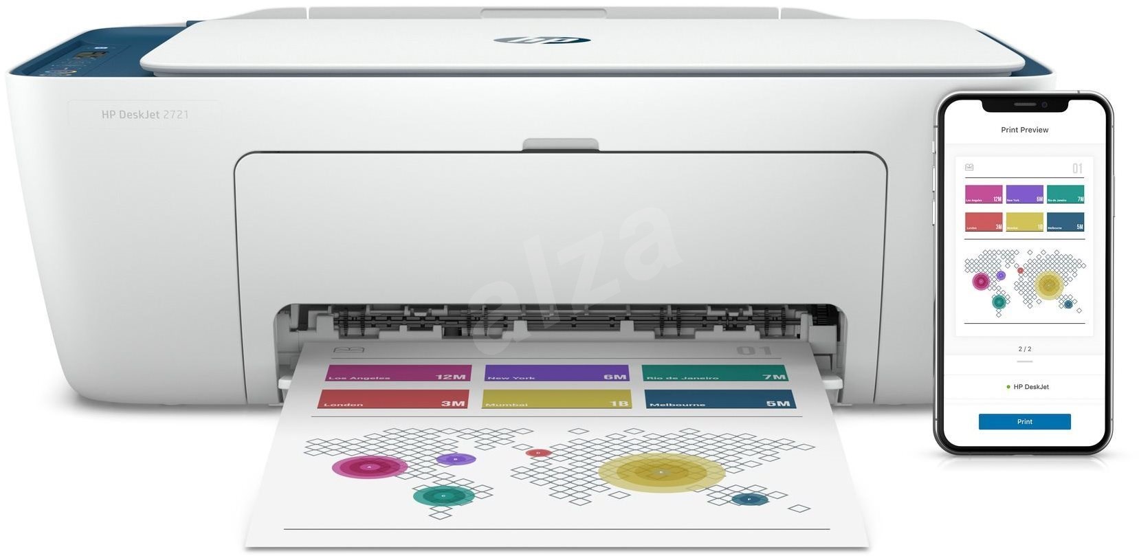 HP Deskjet 2721 Ink All-in-One - Atramentová tlačiareň | Alza.sk