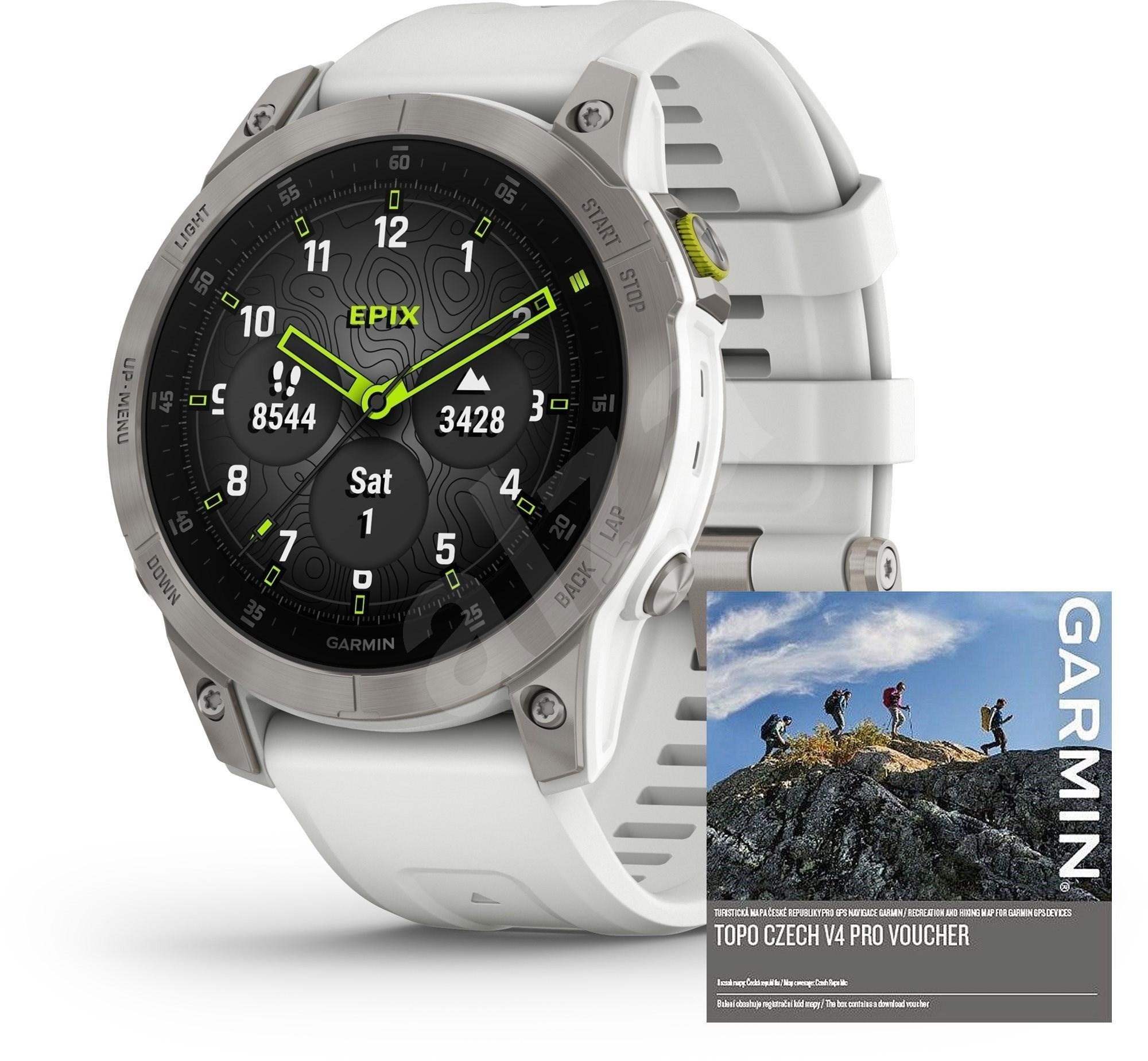 Garmin Epix PRO Sapphire Titan/White Band - Smart hodinky | Alza.sk