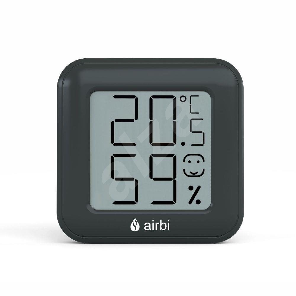 Airbi SMILE – Izbový teplomer a vlhkomer – čierny - Digitálny teplomer ...
