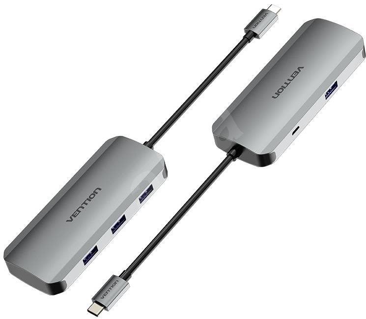 Vention USB-C to USB 3.0× 4/Micro USB-B Hub 0,15 m Gray Aluminum - USB ...