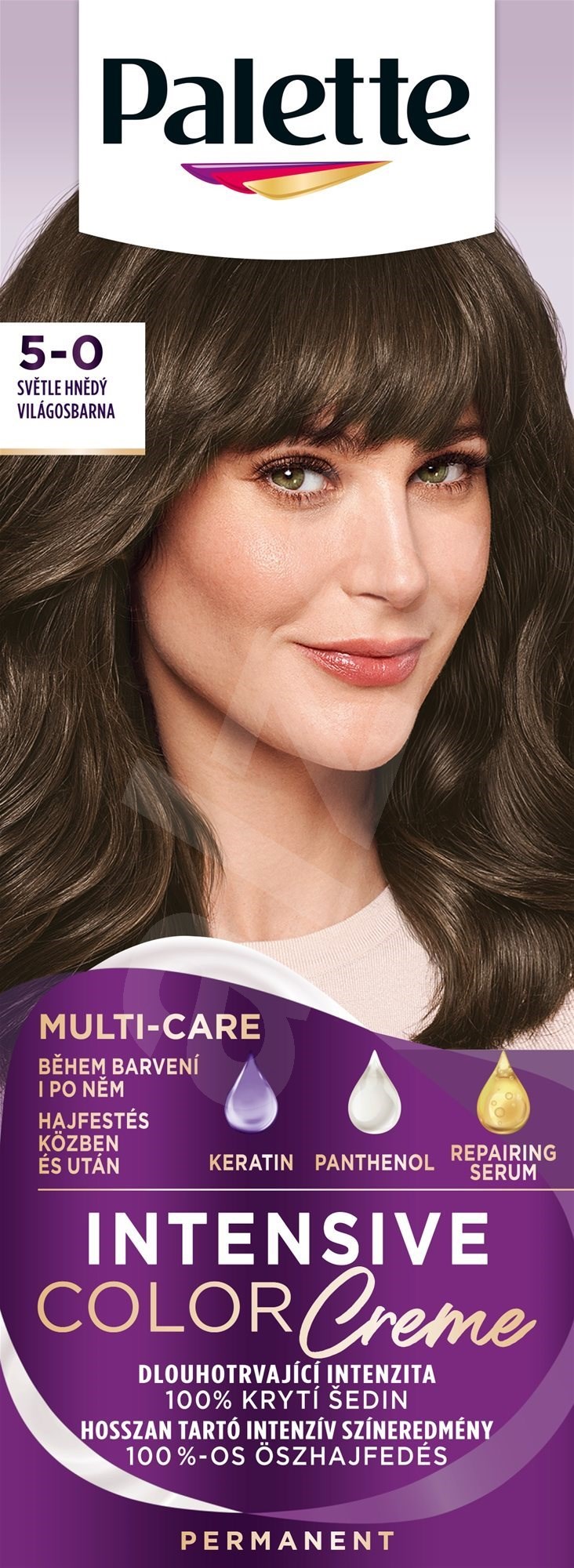 SCHWARZKOPF PALETTE Intensive Color Cream 5-0 (N4) Svetlohnedý - Farba ...