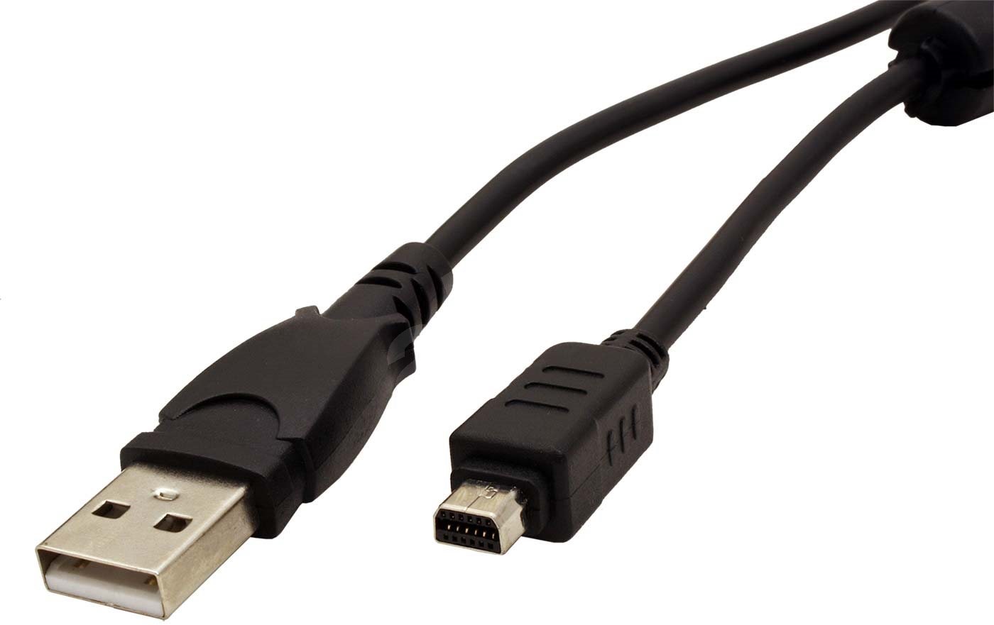 OEM USB 2.0 kábel A – mini USB OLYMPUS 12pin, 2 m, čierny - Dátový ...