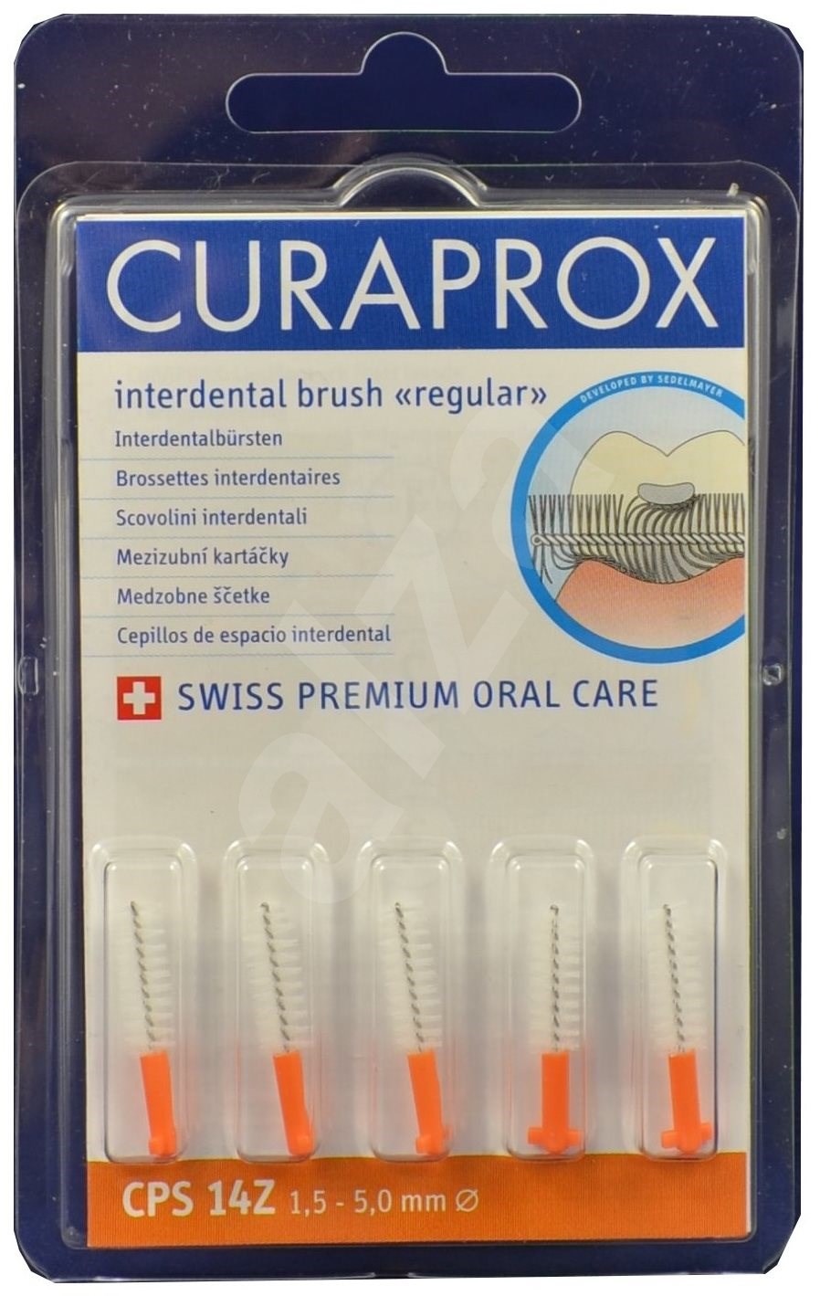 CURAPROX Regular Refill CPS 14Z - oranžová, 5 ks - Medzizubná kefka ...